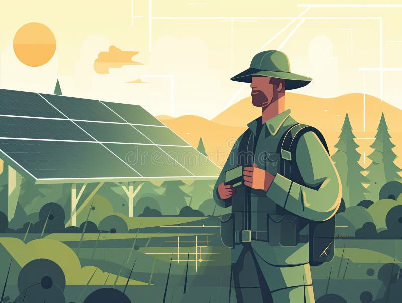 Electrical Engineer Working on a Renewable Energy Project, Solar Panel ...