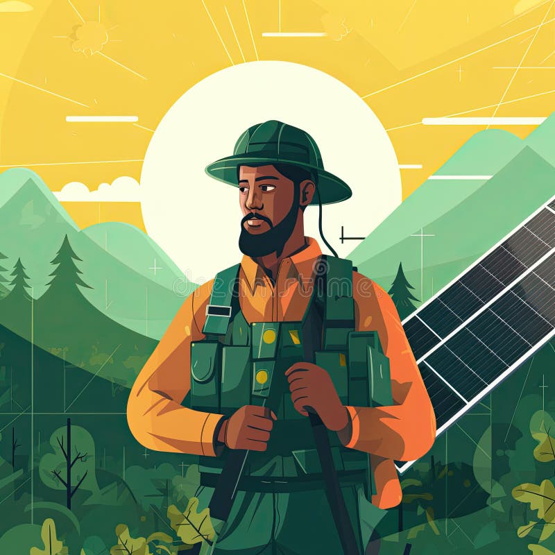 Electrical Engineer Working on a Renewable Energy Project, Solar Panel ...