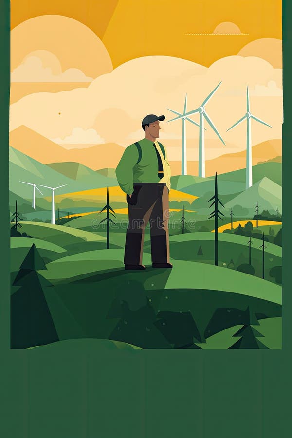 Electrical Engineer Working on a Renewable Energy Project, Wind Turbine ...