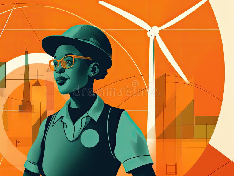 Electrical Engineer Working on a Renewable Energy Project, Wind Turbine ...