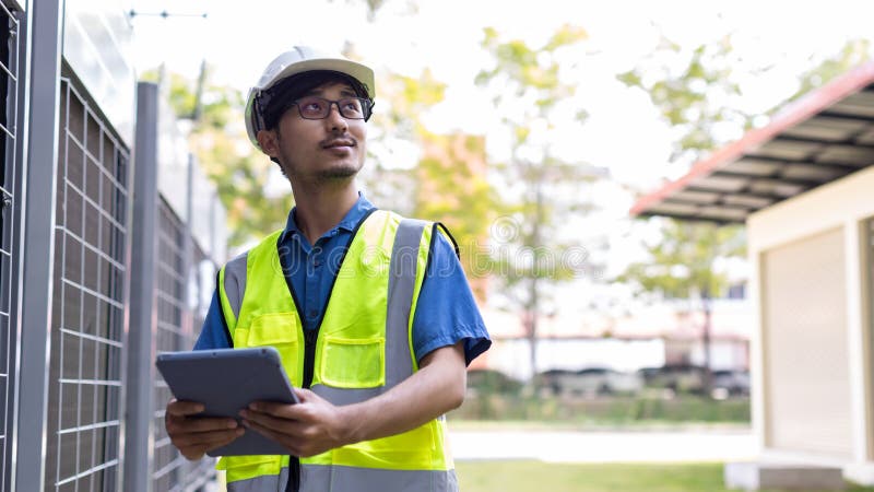 Electrical Engineer Working in Site. Electrical Engineer Man Checking ...