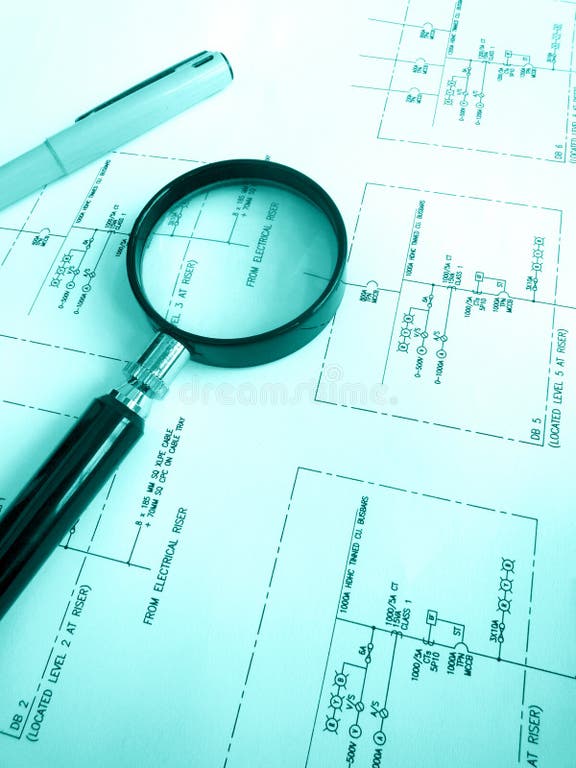 Electrical Engineering Circuit Plans Stock Image - Image of connect ...