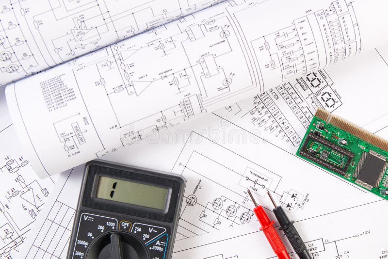 Electrical Engineering Drawings, Electronic Board and Digital Mu Stock ...