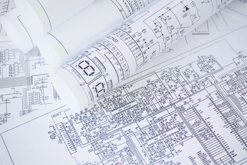 Electrical Engineering Drawings Printing. Scientific Development Stock ...