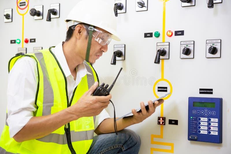 Electrical engineering man stock image. Image of commissioning - 250795039
