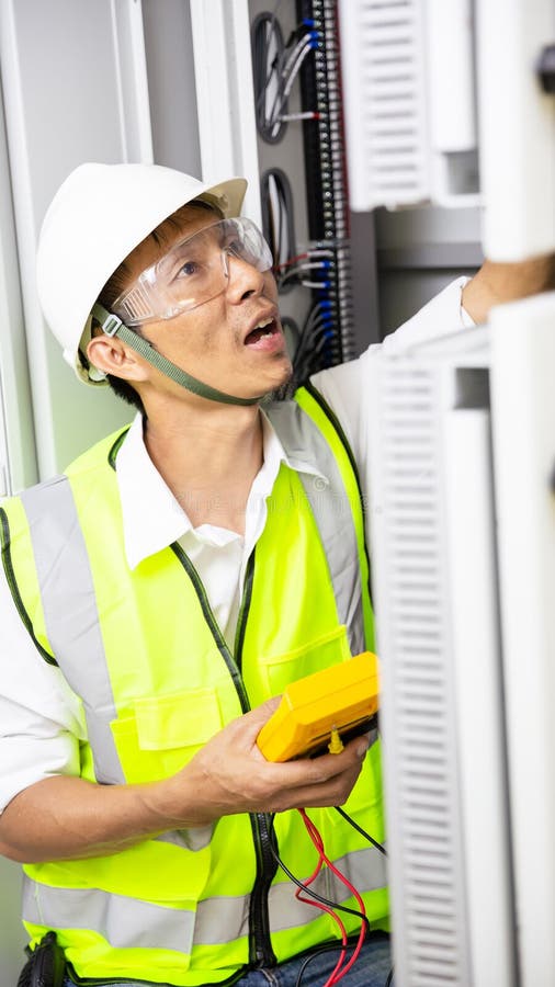 Electrical engineering man stock image. Image of construction - 251196227