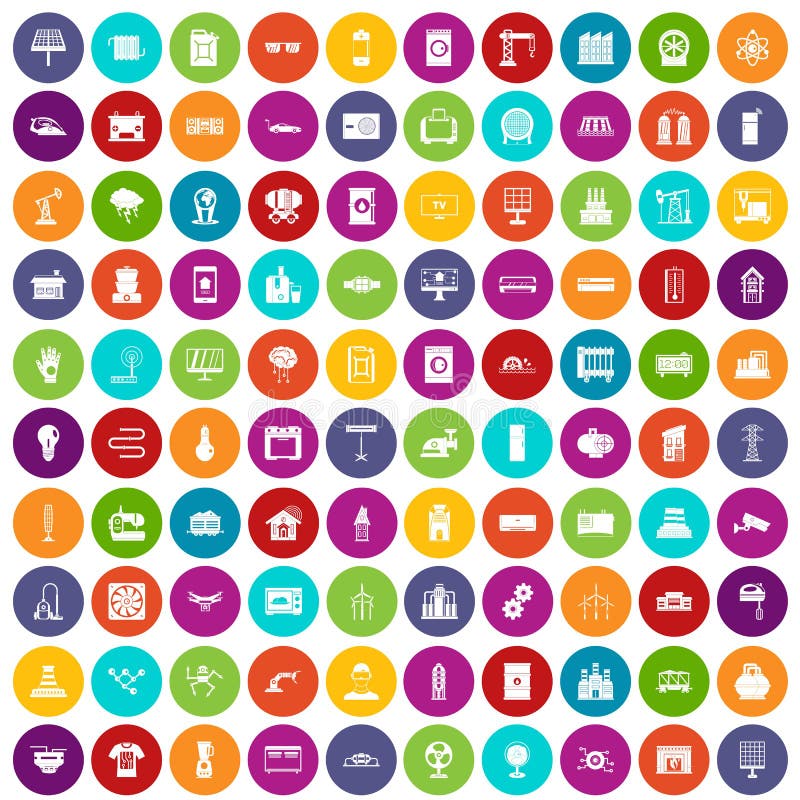 100 Electrical Engineering Icons Set, Simple Style Stock Vector ...