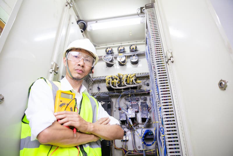 Electrical engineering man stock photo. Image of line - 249532120