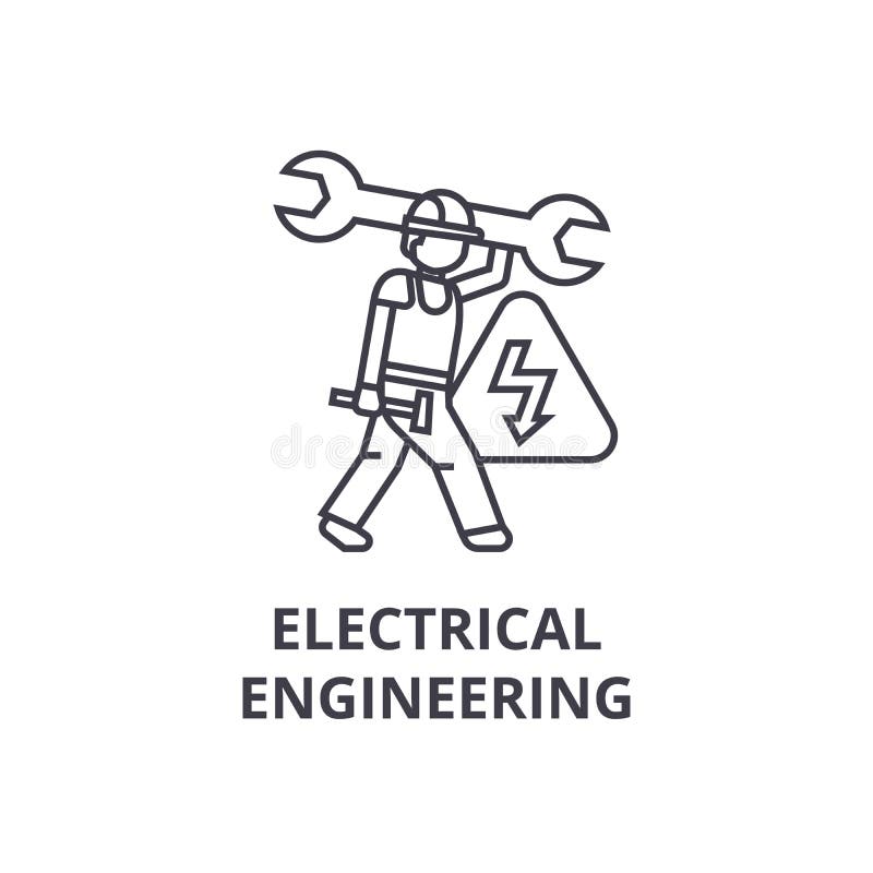 Electrical Engineering Vector Line Icon, Sign, Illustration on ...