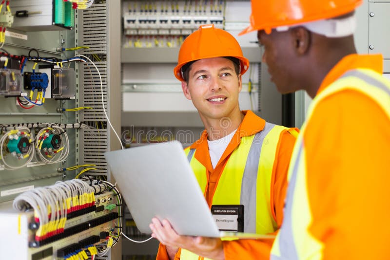 Electrical engineers work stock photo. Image of facility - 43843432