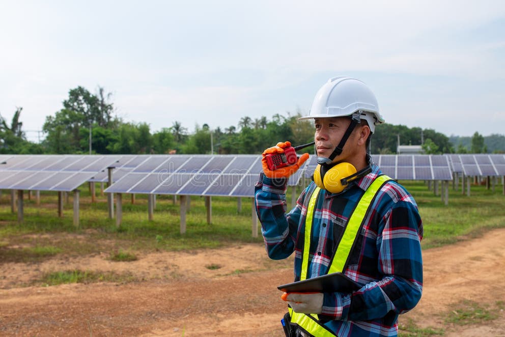 Electrical Engineers, Solar Power Operational Stock Image - Image of ...