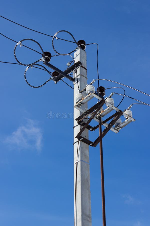 Electrical Equipment on a Concrete Column Stock Photo - Image of ...