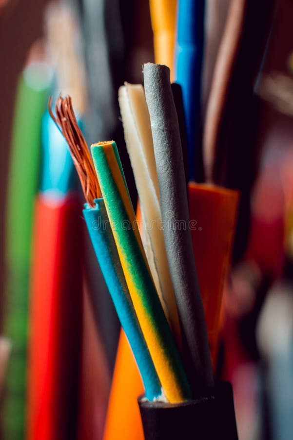 Electrical Equipment. Electricity Cable. Background and Texture. Stock ...