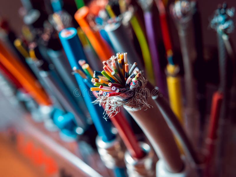 Electrical Equipment. Electricity Cable. Background and Texture. Stock ...