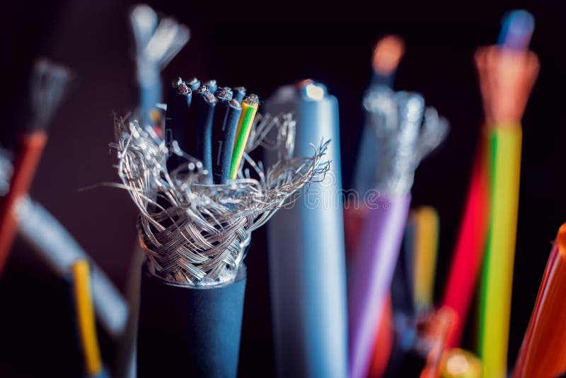 Electrical Equipment. Electricity Cable. Background and Texture. Stock ...