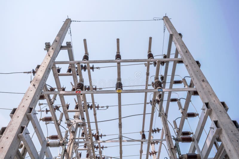 Electrical Equipment in Outdoor Substation Stock Image - Image of ...