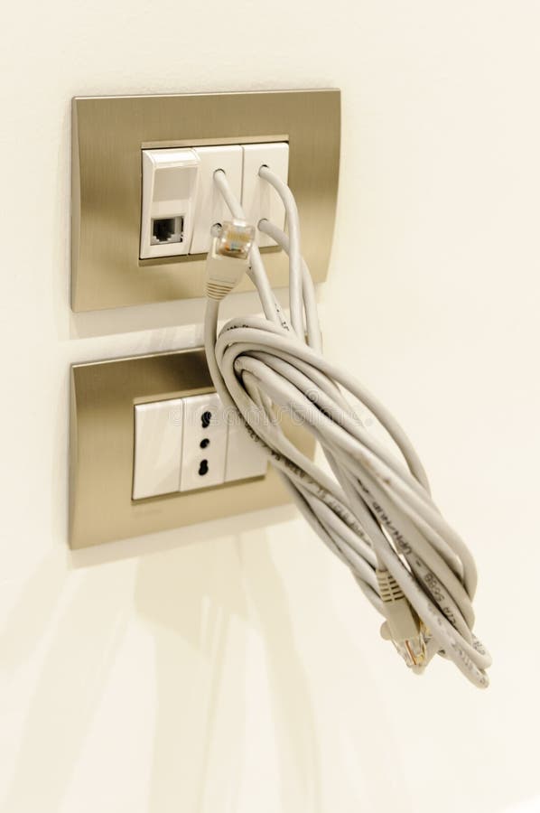 Electrical and Ethernet Socket Stock Image - Image of power, socket ...