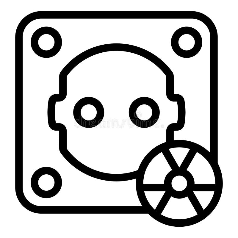 Electrical Euro Socket Line Icon, Atomic Energy Concept. Vector ...