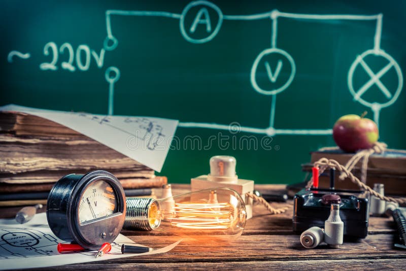 Electrical Experience in Physics Laboratory Stock Image - Image of ...