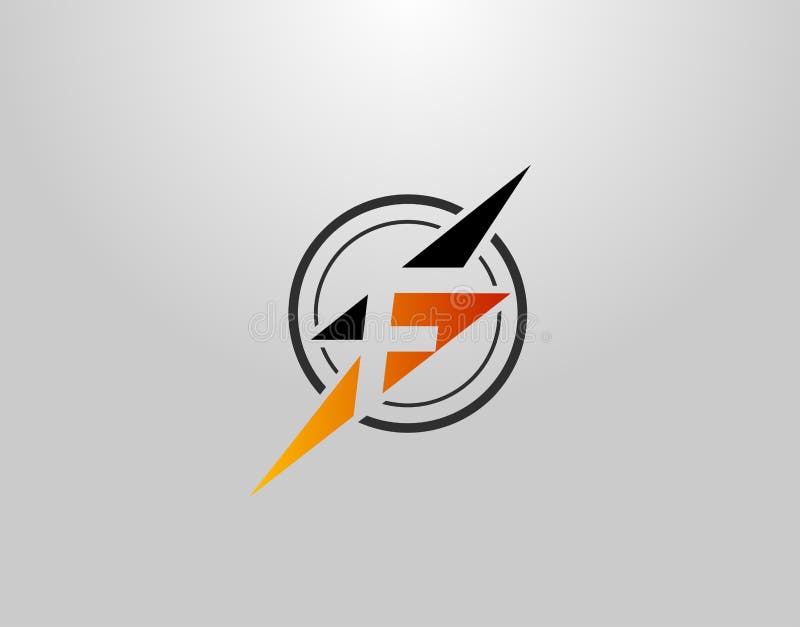 Electrical F Letter Logo. Creative Icon Created from Negative Space of ...