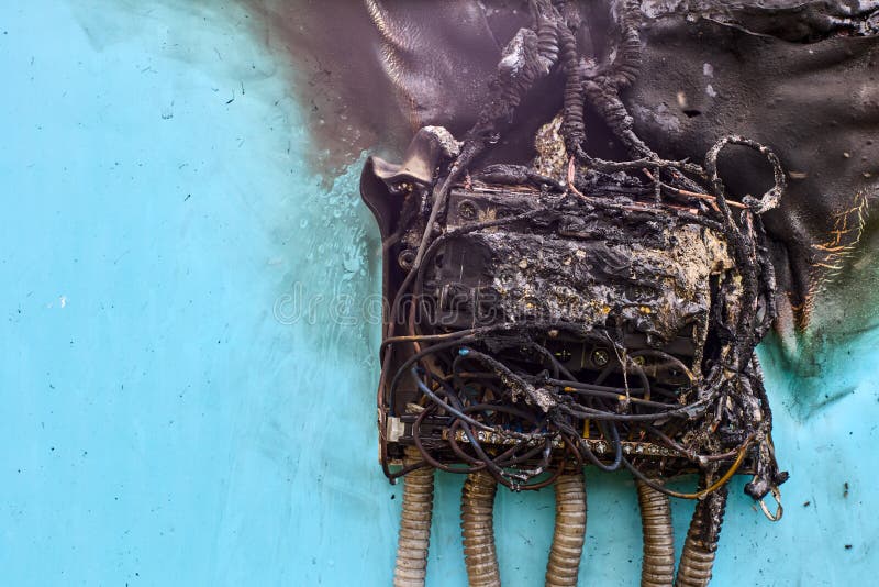 Electrical Fire after Short Circuit in Consumer Unit, Burnt Wiring and ...