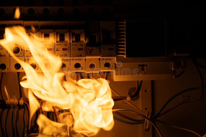 Electrical Fuse Panel Fire Hazard Stock Illustration - Illustration of ...