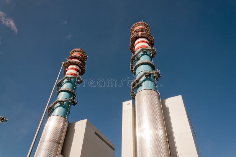 Electrical Generator Central Tower Stock Photo - Image of factory ...