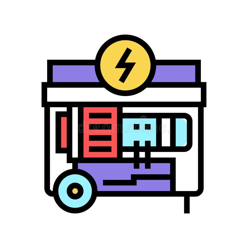 Electrical Generator Color Icon Vector Flat Illustration Stock ...