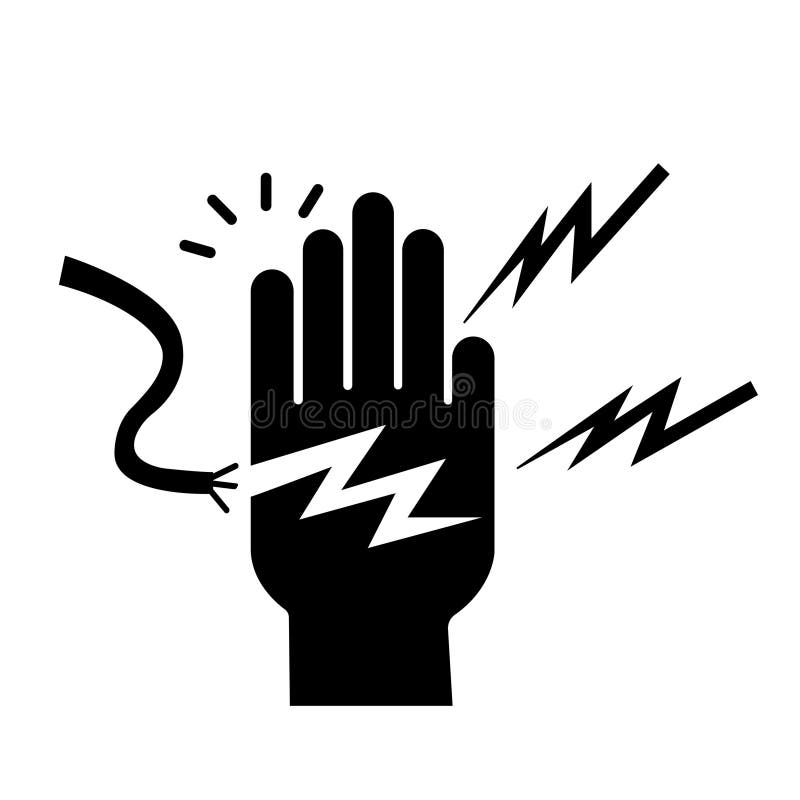 Electrical Hazard Black Icon,Vector Illustration, Isolate on White ...