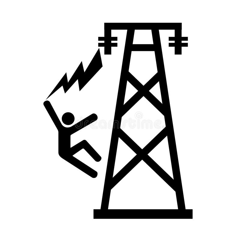 Electrical Hazard Black Icon,Vector Illustration, Isolate on White ...