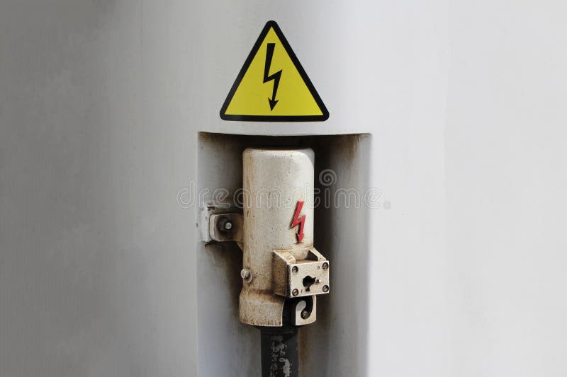 Electrical Hazard Indicator with Weathered High Voltage Warning Box ...