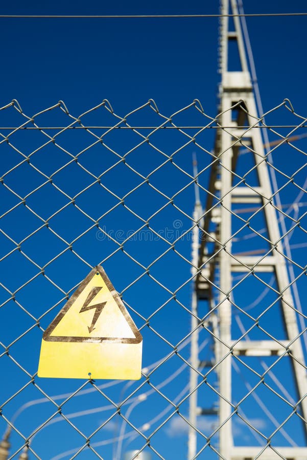 High voltage hazard stock photo. Image of arrow, icon - 215335802
