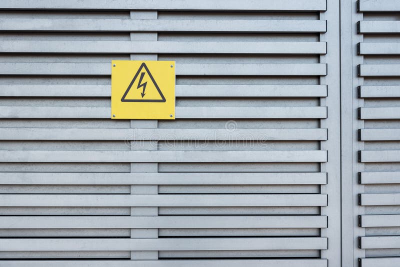 Electrical Hazard Sign at Substation. Stock Image - Image of yellow ... Electrical Hazard Sign at Substation. Stock Image - Image of yellow ...