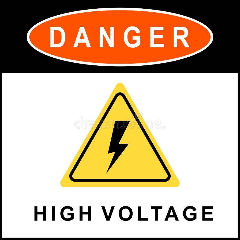 Electrical Hazard Symbol Vector Illustration. Electric High Voltage ...