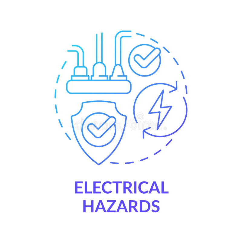 Electrical Hazards Blue Gradient Concept Icon Stock Vector ...