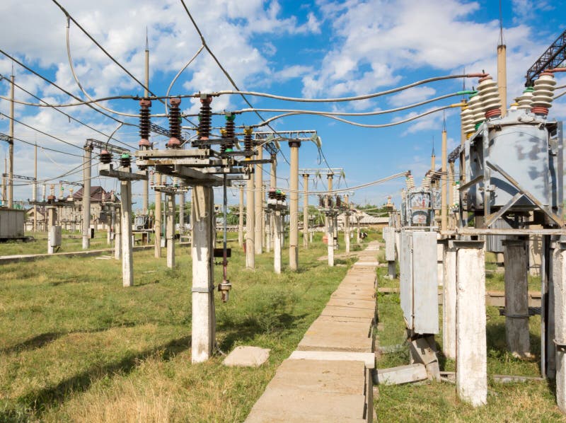 Electrical High Voltage Substation Stock Photo - Image of global, plant ...