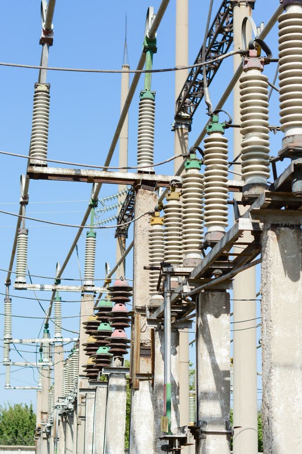 Electrical High Voltage Substation Stock Image - Image of equipment ...