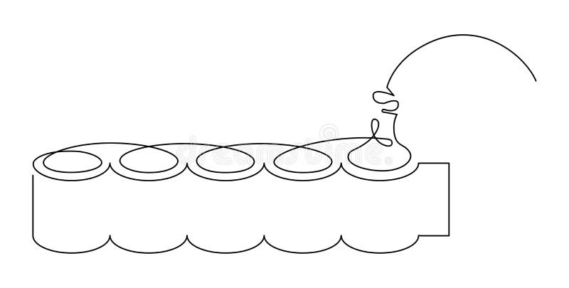Electrical Household Socket, Illustration.Continuous Line Drawing ...