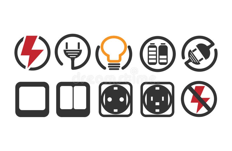 10 electrical icon logos stock vector. Illustration of icon - 121308175