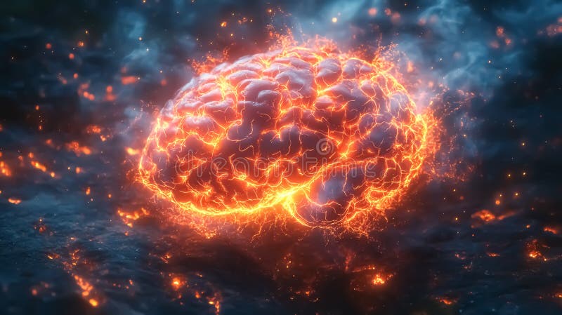 Electrical Impulses Around the Human Brain. Science and Technology ...