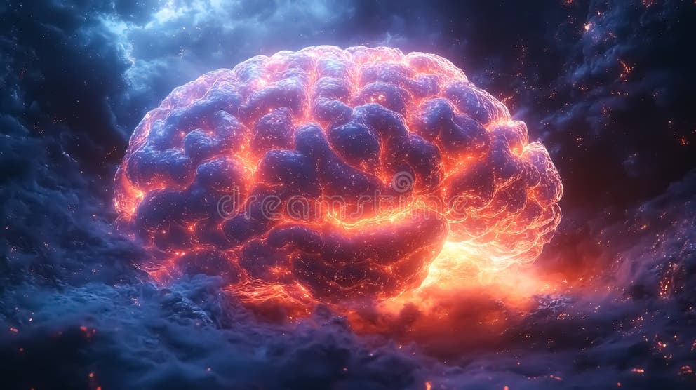 Electrical Impulses Around the Human Brain. Science and Technology ...