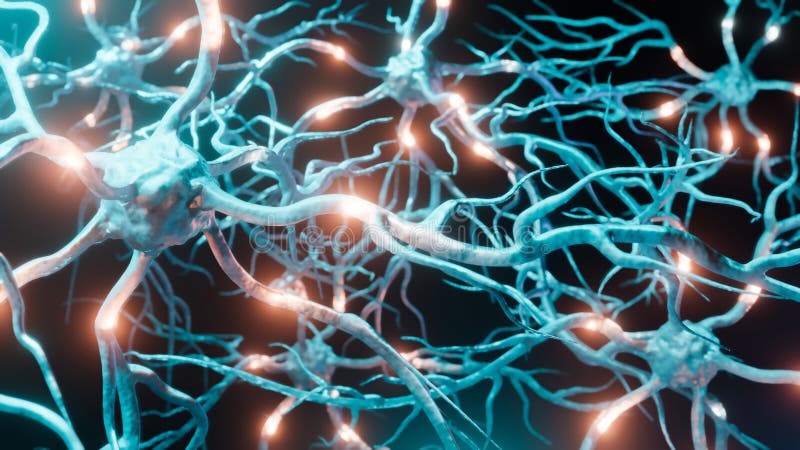 Neuronal and Synapse Activity 3d Render. Active Neuron, Neuroactivity ...