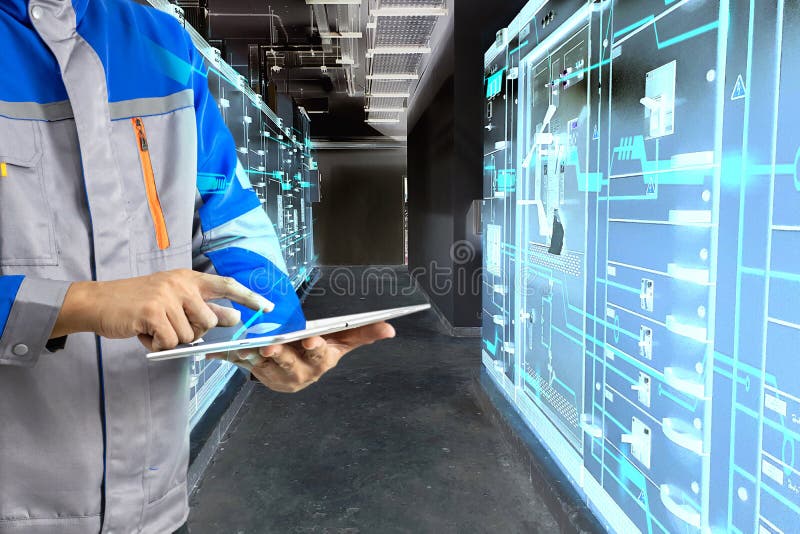 Electrical Innovation Engineering Inspect Electrical Control Room Stock ...