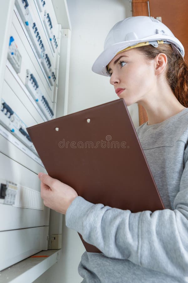 Electrical Inspector Checking Panel Stock Image - Image of installation ...