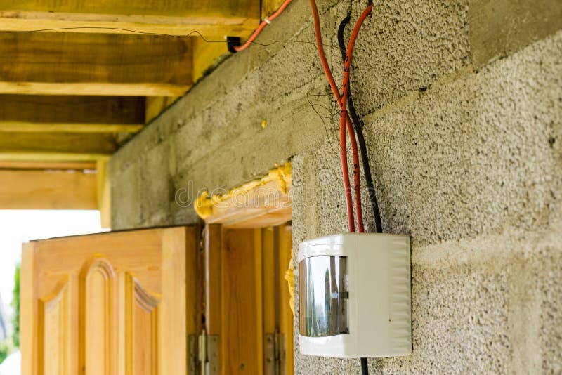 Electrical Installation Box with Wires Connected. Door Seen in B Stock ...