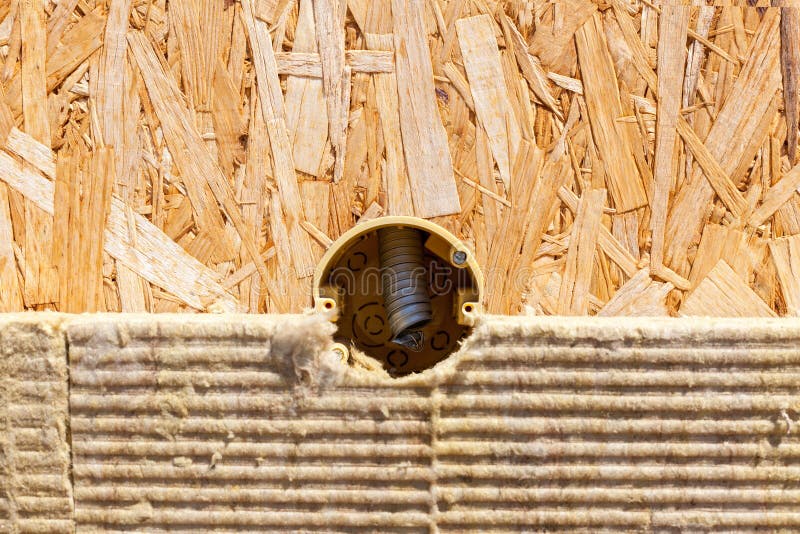 Electrical Installation in Construction of a Frame House. Stock Image ...