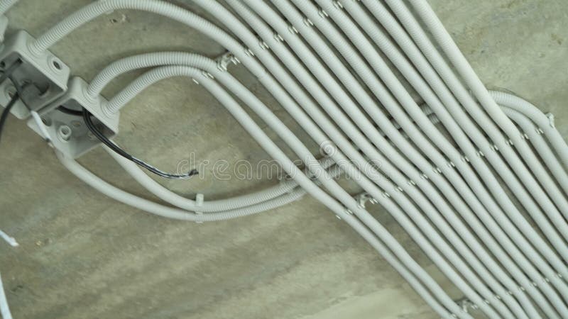 Electrical Installation of Plastic Electrification Tubes on Building ...