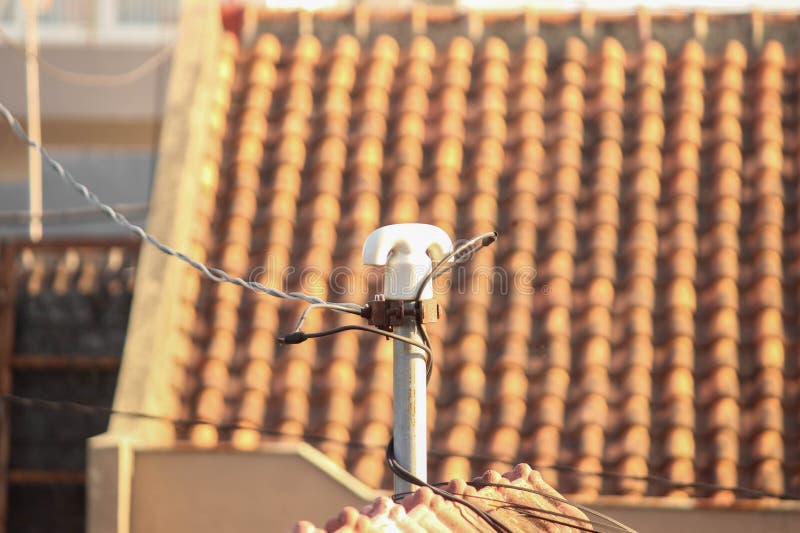 Electrical Installation Roof Resident S House Stock Photo - Image of ...