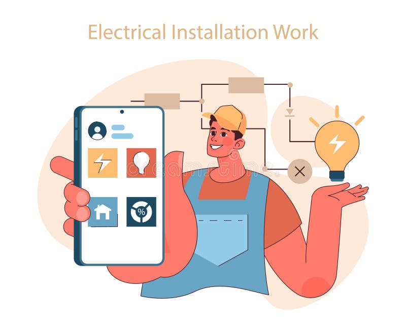 Electrical Installation Work Stock Illustrations – 2,481 Electrical ...
