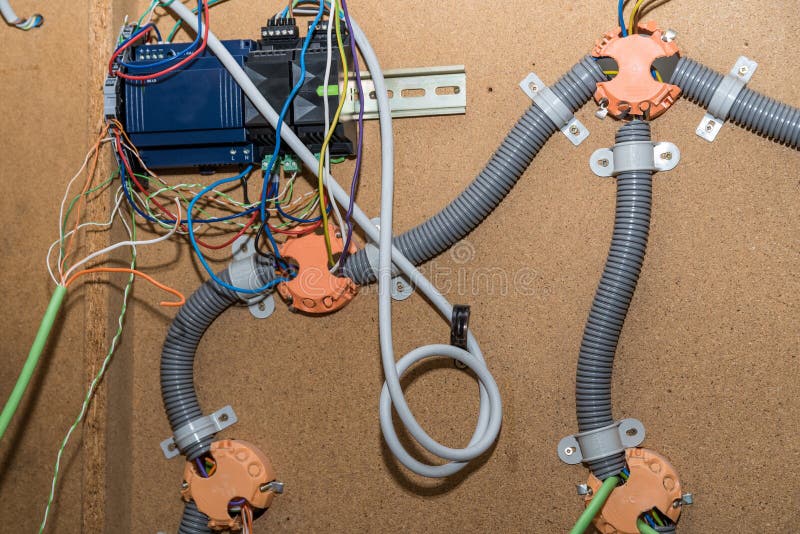 Electrical Installations - Sockets and Pipes Stock Photo - Image of ...